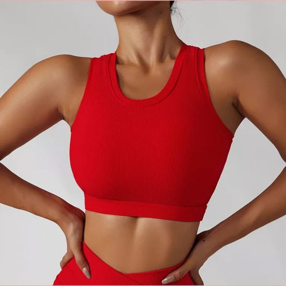 Smoosh | Tops | Ribbed Sports Bra Black | Poshmark
